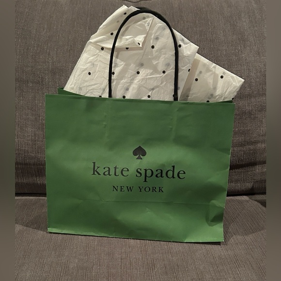 kate spade | Bags | Kate Spade Green Paper Shopping Bag With Tissue ...